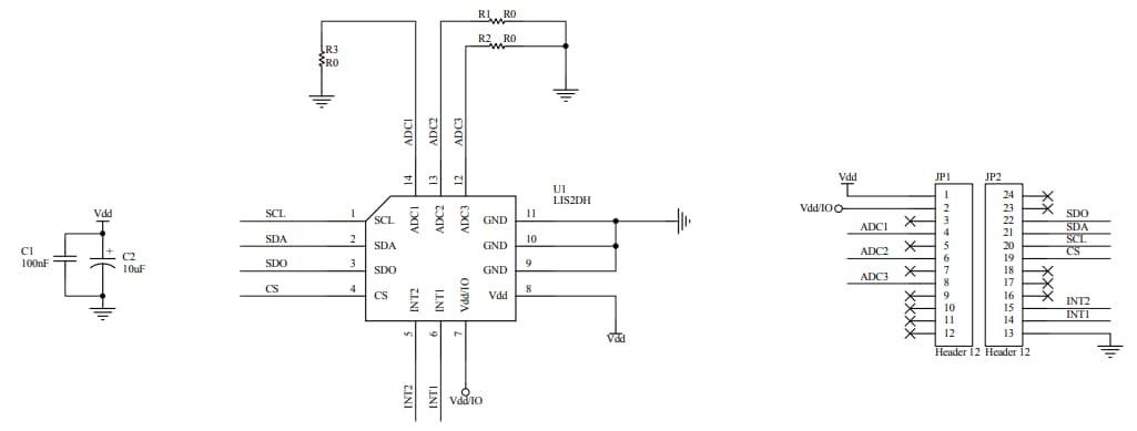 STEVAL-MKI135V1 LIS2DH Adapter Board - STMicro | Mouser